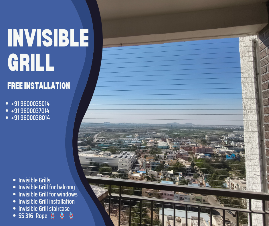 Stylish Stainless Steel Invisible Grill for Balcony | Ypl Safety Nets