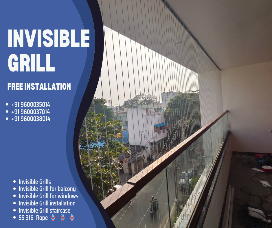 Stylish Stainless Steel Invisible Grill for Balcony | Ypl Safety Nets